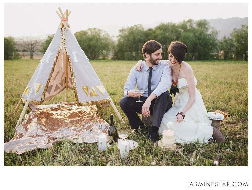 Ojai Wedding Photos in a Teepee - Jasmine Star